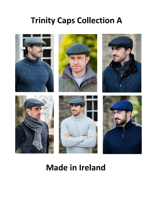 Irish Trinity Tweed Flat Caps, Made in Ireland, Unisex